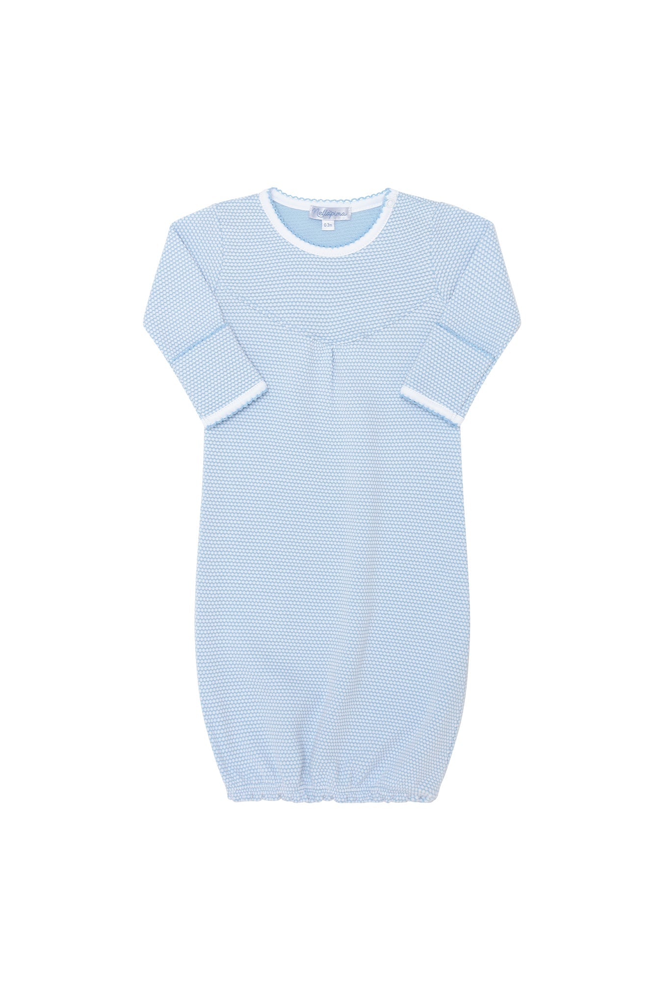 Comfortable Blue Bubble Pima Cotton Baby Gown | Easy Diaper Changes ...