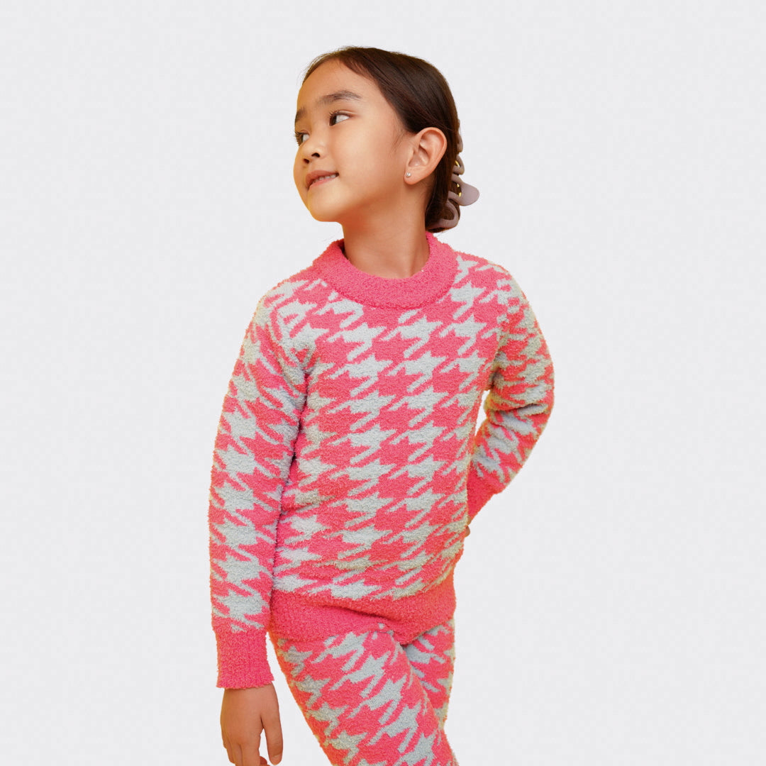 Fuzzy Houndstooth Set – Blissfully Lavender Boutique
