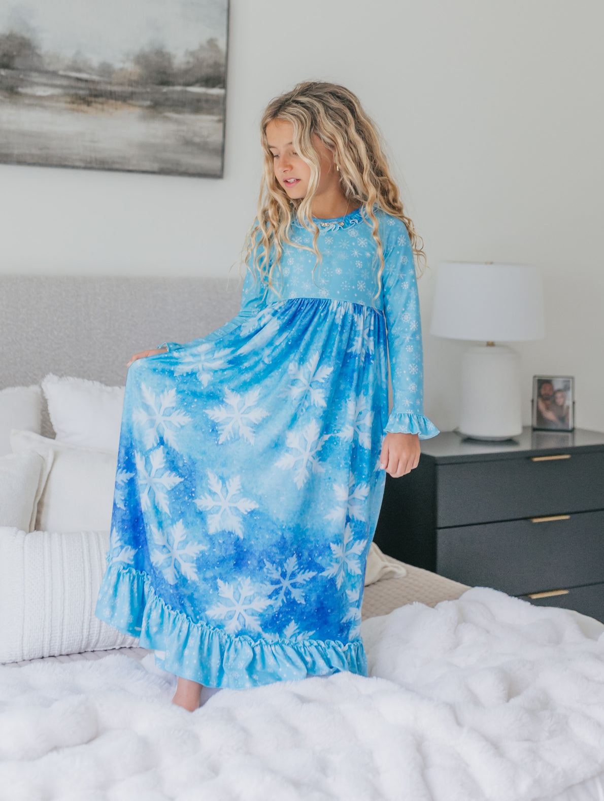 Snowflake Ice Princess Lounge Gown – Blissfully Lavender Boutique