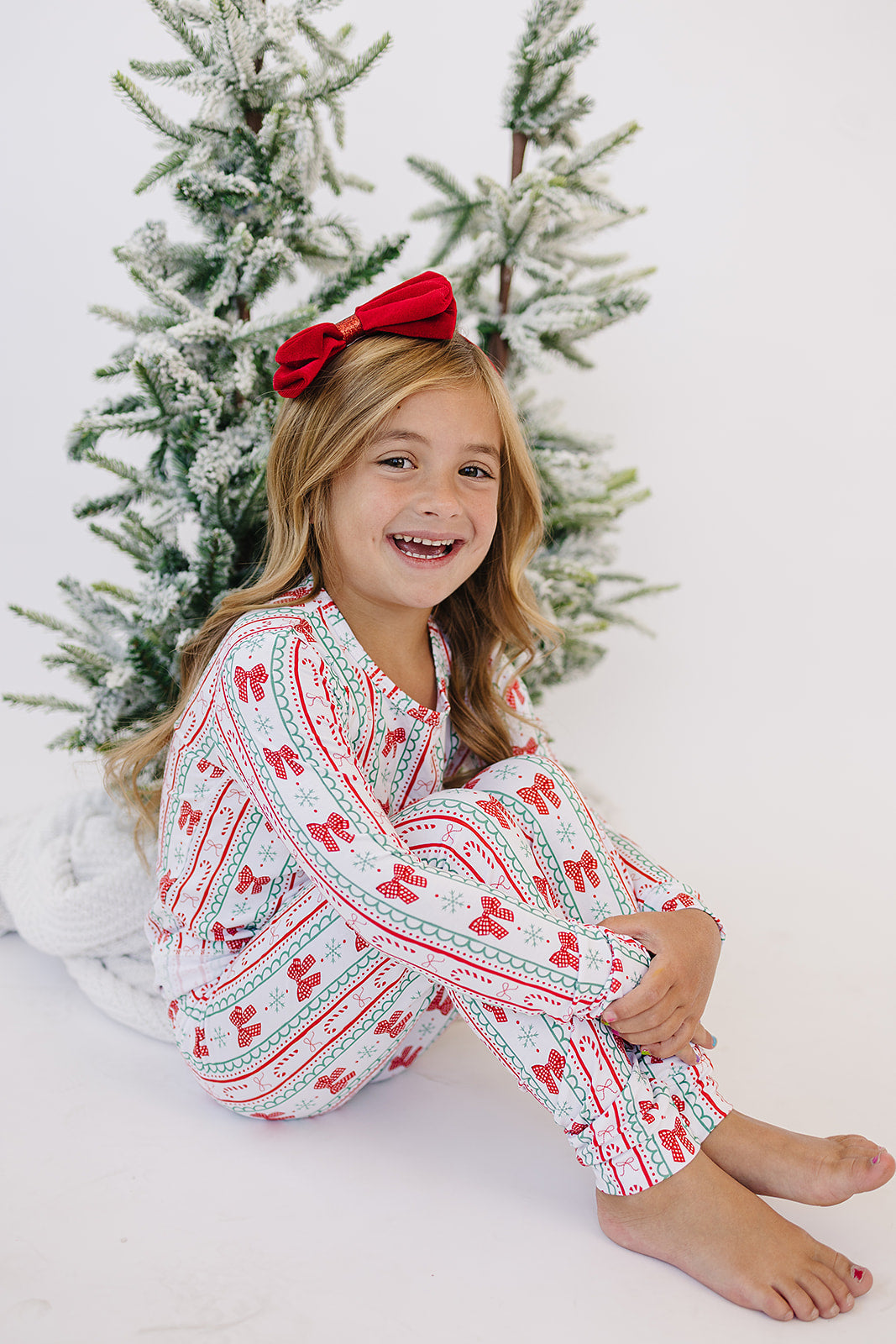Bamboo Two Piece Set | Retro Candy Cane – Blissfully Lavender Boutique
