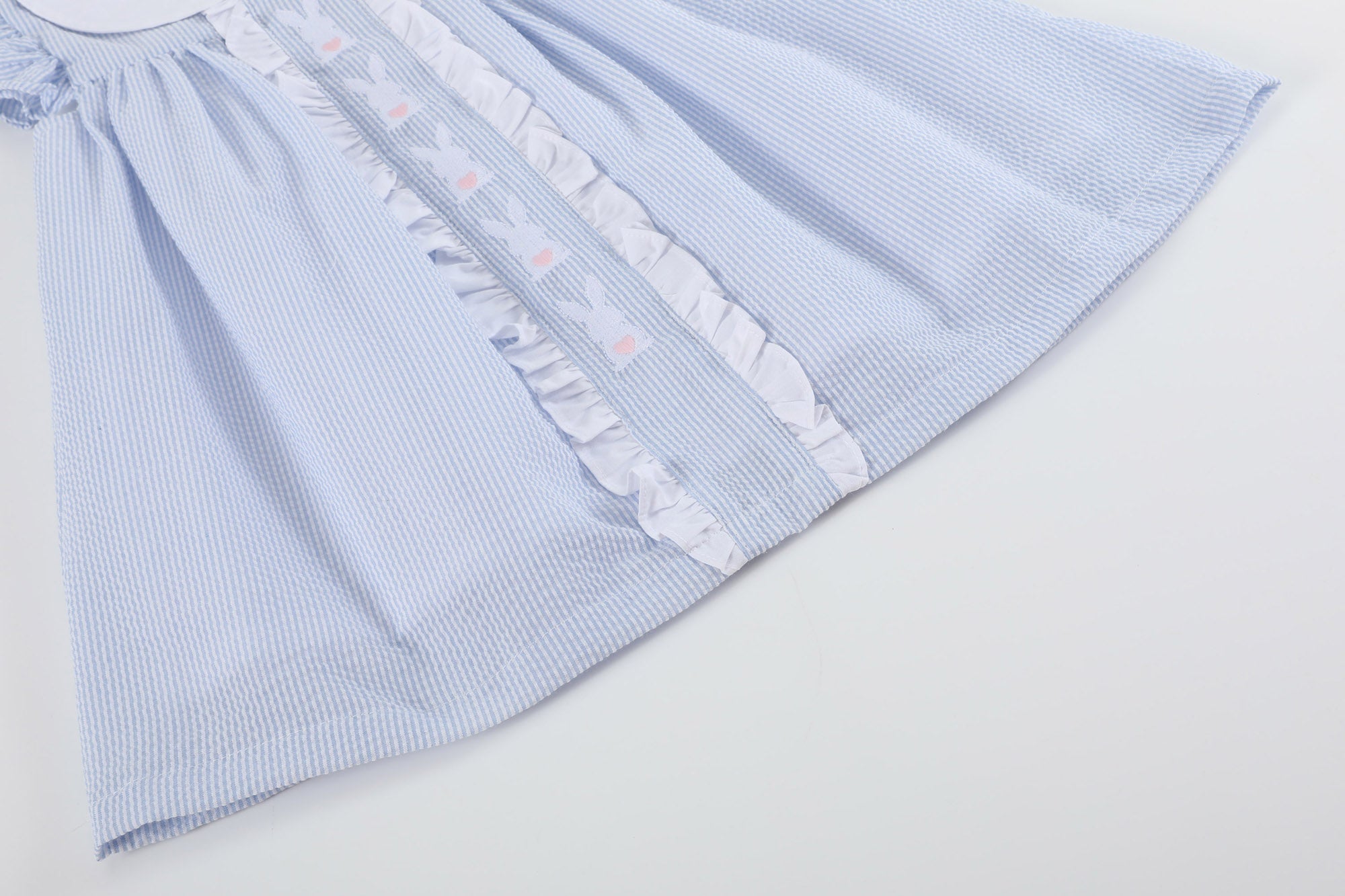 Light Blue Easter Bunny Ruffle Yoke Dress | Adorable Girls’ Springwear ...