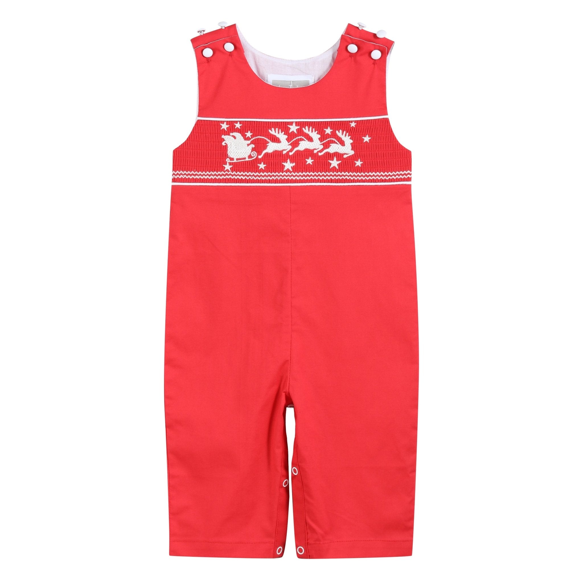 Red Santa Sleigh Overalls – Blissfully Lavender Boutique